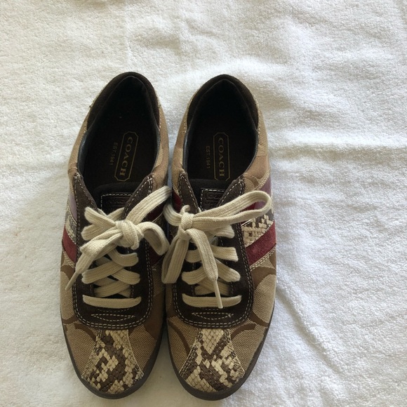 Coach | Shoes | Coach Womens Snake Skin Sneakers | Poshmark